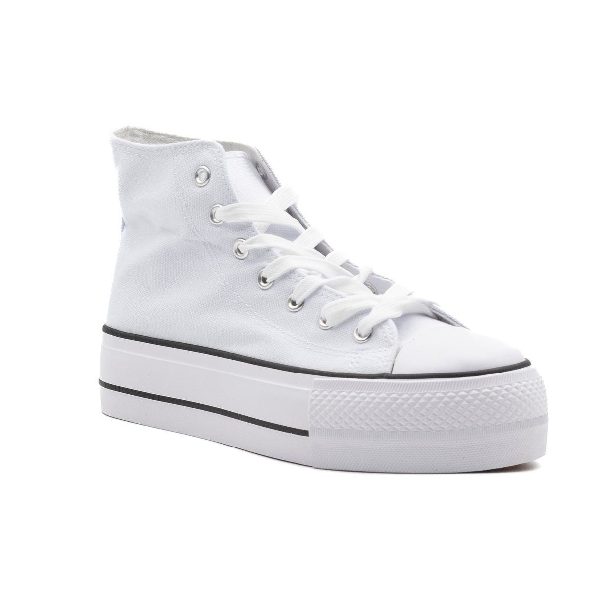 Chalada zapatilla lona mujer con cana color blanco – Zapateria Las 3 BBB